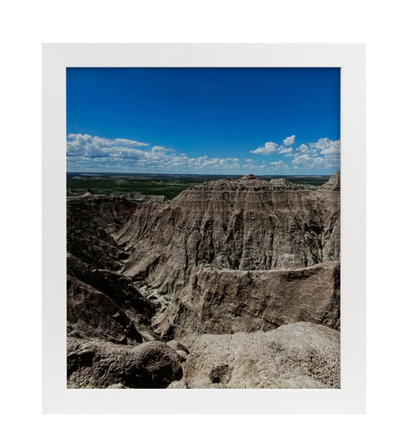 11x43 Woodgrain White Shadowbox 1.5 inch Tall Picture Frame