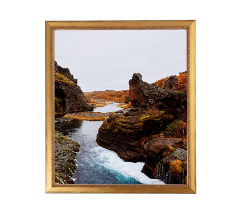 8x10 .75 inch Gold Square with Beads Picture Frame
